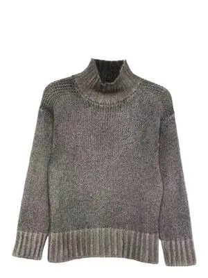 Avant Toi High-neck Ribbed Sweater - Grey