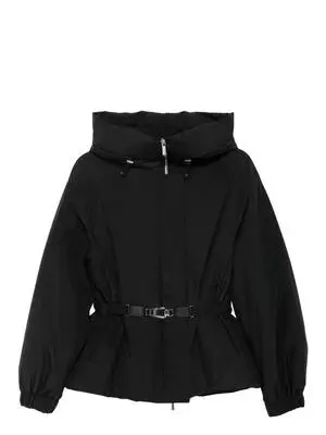 MOORER Glarea Belted High-neck Jacket - Black