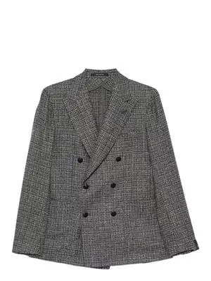 Tagliatore Double-breasted Textured Blazer - Black