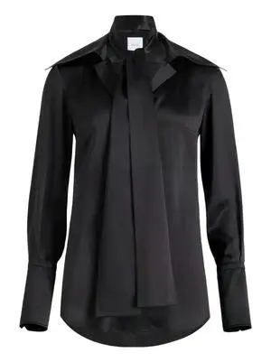 PATOU Wide-Collar Silk Blouse