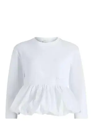 Patou Ruffle-hem T-shirt - Neutrals