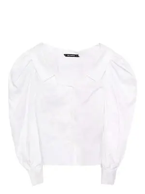 Karl Lagerfeld Off-shoulder Poplin Shirt - White