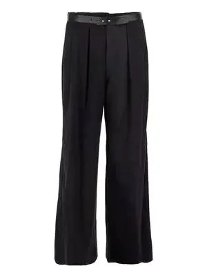 JUUN.J Pleated Trousers With Belt - Black
