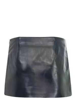 Khaite Jett Leather Mini Skirt - Blue