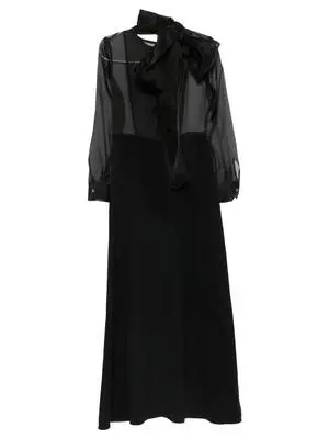 P.a.r.o.s.h Bow-detail Silk Dress - Black