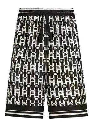 Dolce & Gabbana Logo-print Patterned Shorts - Black