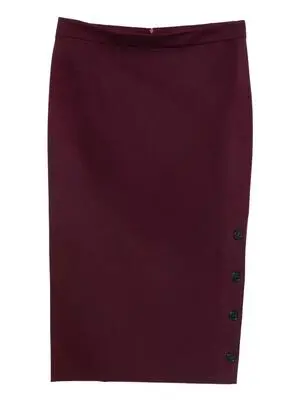 Marina Rinaldi Button-detailed Pencil Midi Skirt - Purple