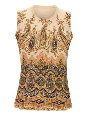 Etro Paisley Print Sleeveless Top - Neutrals