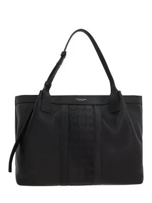 SERAPIAN Woven-panel Tote Bag - Black