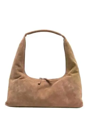 MARGESHERWOOD Medium Debossed-logo Suede Shoulder Bag - Brown