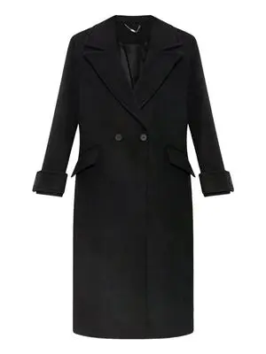 ALLSAINTS Double-breasted Coat With Notched Lapel - Black