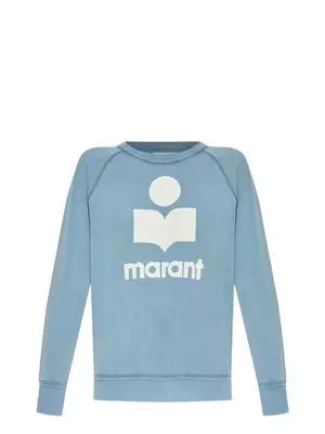 MARANT ETOILE Logo-print Cotton Sweatshirt - Blue