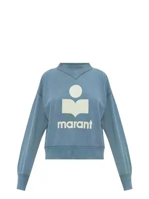 MARANT ETOILE Logo-print Cotton-blend Sweatshirt - Blue