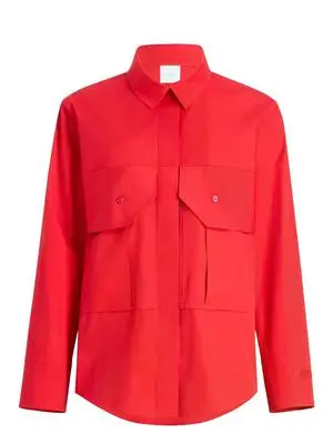 Patou Pocket-detail Organic Cotton Shirt - Red