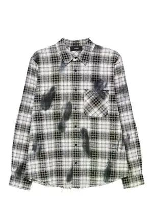 Amiri Checked Frayed Shirt - Black