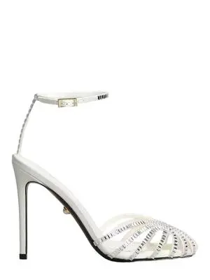 ALEVI MILANO 110mm Penelope Crystal-embellished Sandals - White