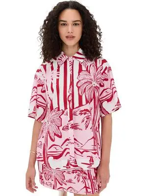 SEVEN WONDERS Adelyn Printed Shirt - Tropez Pink