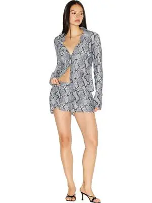 SKIMS Cling Matte Skort - Chrome Snakeskin Print