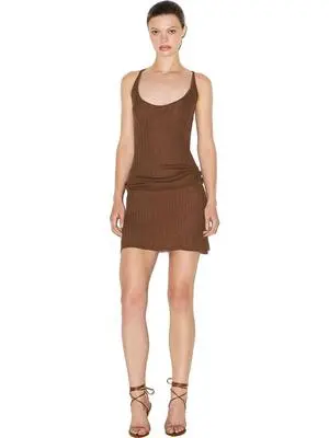 SKIMS Sheer Knit Plunge Tank - Bison