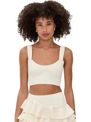 Alexis Cropped Sleeveless Top - Ivory