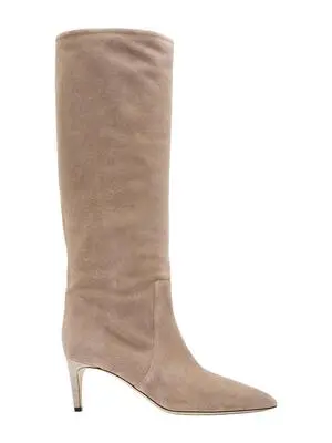 Paris Texas Stiletto 60 Brushed Suede Knee-high Boots - Taupe