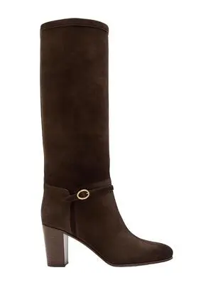 Valentino Garavani Pattie 75 Suede Knee-high Boots - Brown
