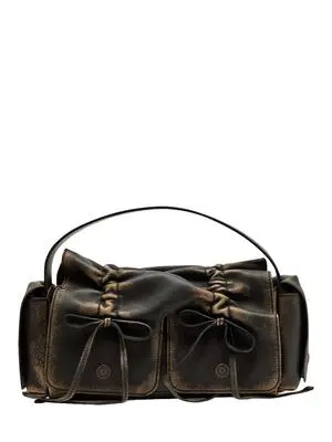 Acne Studios Grained-leather Top Handle Bag - Dark Brown