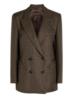 BLAZÉ MILANO Everynight Houndstooth Wool Blazer - Brown