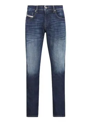 Diesel Dark Cotton Denim Slim Fit Jeans - Blue