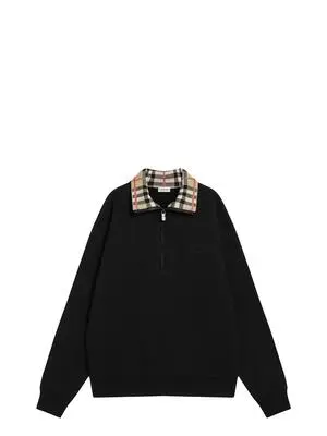 Burberry Cotton Half-zip Sweatshirt - Black