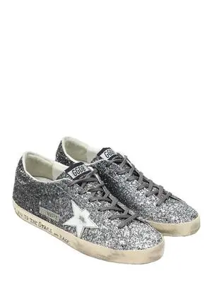 Golden Goose Super-star Glitter Sneakers - Metal