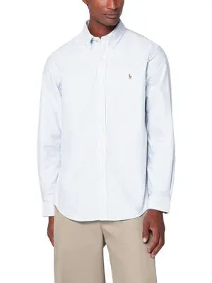 Polo Ralph Lauren Light /white Striped Shirt Custom Fit - Blue