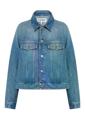 Loewe Raglan-sleeve Denim Jacket - Blue