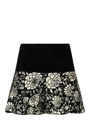 Roberto Cavalli Jacquard Floral Mini Skirt - Black