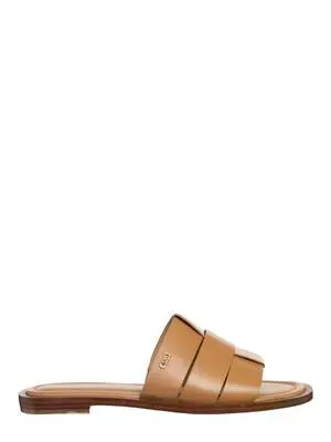 Michael Kors Leather Cross-strap Flat Sandals - Neutrals