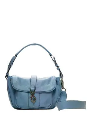 POCHE PARIS Flap-buckle Shoulder Bag - Blue