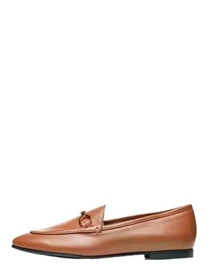 POCHE PARIS Estelle Leather Loafers - Brown