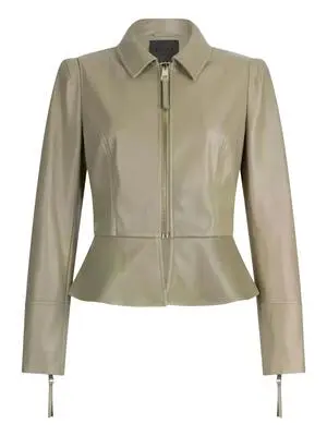 Liu Jo Zip-front Peplum Jacket - Green