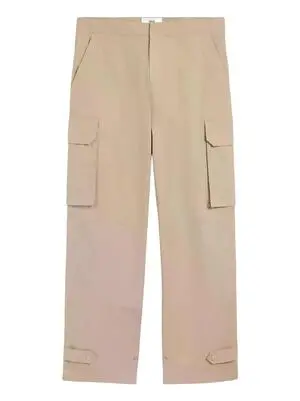 Ami Cotton Gabardine Cargo Trousers - Neutrals