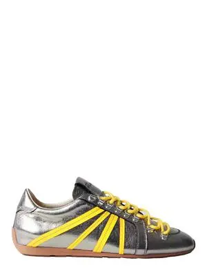 Claudie Pierlot Striped Leather Sneakers - Silver