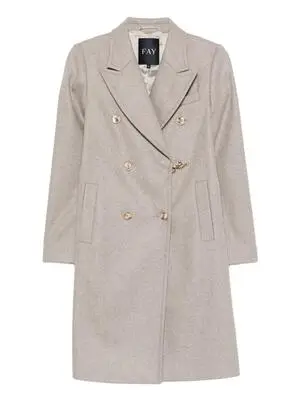FAY Wool-cashmere Double-breasted Coat - Beige