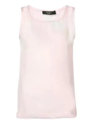 Max Mara Bead-embellished Silk Top - Pink
