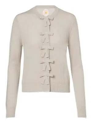 Jardin Des Orangers Bow-detailed Cashmere Cardigan - Grey