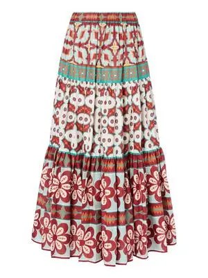La DoubleJ Printed Cotton Maxi Skirt - Multicoloured
