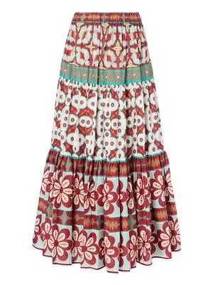 La DoubleJ Printed Cotton Maxi Skirt - Multicoloured