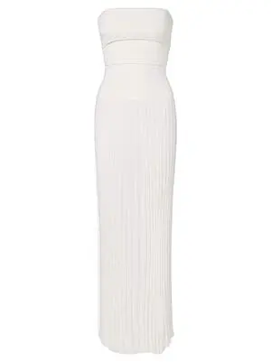 Christopher Esber Slash Cutout Ribbed-knit Maxi Dress - White