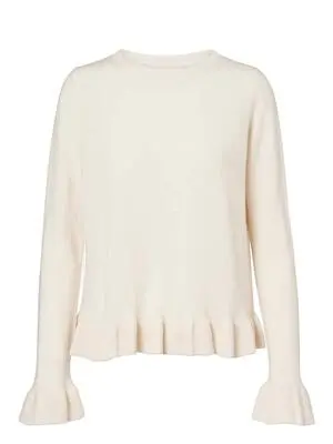 JARDIN DES ORANGERS Ruffled Wool And Cashmere Sweater