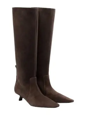 Brunello Cucinelli Monili Suede Knee-high Boots - Brown