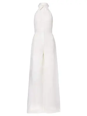 Max Mara Bridal Tunca Semi-sheer Silk Jumpsuit - White