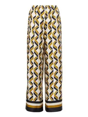 ERES Patterned Silk Twill Wide-leg Pants - Black
